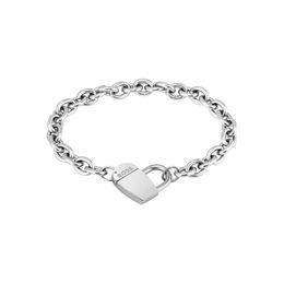 Armband BOSS "Schmuck Edelstahl Armschmuck Ankerkette DINYA", silber (edelstahlfarben), Armb&auml;nder, Damen, 18cm, Edelstahl, Armband