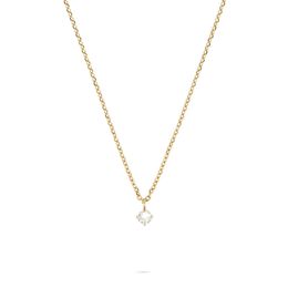 Kette mit Anh&auml;nger Tamaris "Cross, Kreuz", gelbgoldfarben, Halsketten, Damen, Edelstahl, L: 43 B: 0,4mm, B:0,4mm