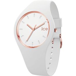 Ice Watch Quarzuhr ICE-WATCH "ICE glam - S37 - 3H", wei&szlig;, Armbanduhren, Damen, Quarzuhr, Armbanduhr, Damenuhr, Silikonarmband, analog