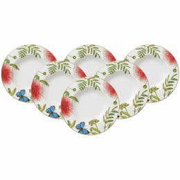 Villeroy & Boch Suppenteller VILLEROY & BOCH "Suppenteller Amazonia Anmut &oslash; 24,6 cm 6er Set bunt", bunt, L:24,6cm, Speiseteller