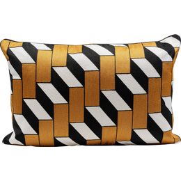 Dekokissen KARE DESIGN "Scale, Kissenh&uuml;lle mit F&uuml;llung, 40x60 cm", gold, gemustert, B:40cm H:15cm L:60cm, Baumwolle, Polyester, Dekokissen_Sitzkissen_Kissenh&uuml;llen, st&uuml;tzt Kopf und Nacken angenehm und sorgt f&uuml;r erholsamen Schlaf