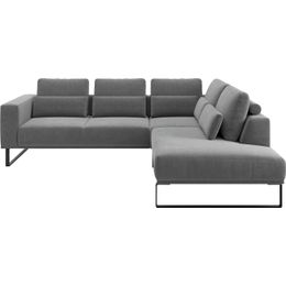 Ecksofa Musterring "JUSTB PM100, stilvoller Lounge-Komfort von Musterring", grau, B:268cm H:88cm T:232cm, 100% Polyester, Sofas, Ecksofa, Kollektion Bettina Zimmermann, optionaler Sitzvorzug & Fu&szlig;-Auswahl