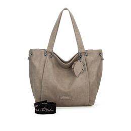 Henkeltasche Fritzi aus Preussen "Eco-Fritzi02", Damen, Gr. B/H/T: 12,5cm x 33,5cm x 54cm, braun (hellbraun), unifarben, Taschen, aus veganen und recycelten Materialien