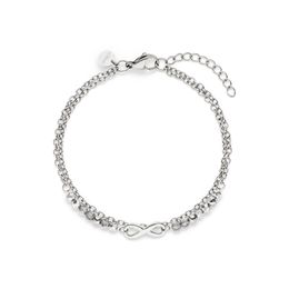 Armband s.Oliver "Infinity Beads, Unendlichkeitsschleife", edelstahlfarben, blau, blau, Armb&auml;nder, Damen, 21cm, Edelstahl, Armband, mit Kristallstein (synth.)