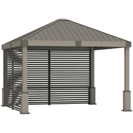 Pavillon Sojag "Nanda 12x12", beige (grau), B/H/T: 368cm x 313cm x 368cm, Pavillons, BxT: 368x368 cm