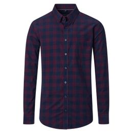 Langarmhemd Casamoda "Casamoda Freizeithemd kariert", Herren, Gr. XL, Normalgr&ouml;&szlig;en, rot, 100% Baumwolle, kariert, comfort fit, Hemden