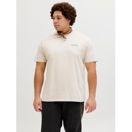 Jack & Jones PlusSize Rundhalsshirt "JJEARCHIVE GRAPHIC TEE SS O-NECK PLS", Jungen, Gr. 5XL, moonbeam, Jersey, Obermaterial: 100% Baumwolle, JACK & JONES PLUSSIZE, bedruckt, regular fit normal, Rundhals, Shirts Rundhalsshirt, Baumwolle, regular fit