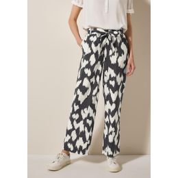 Marlene-Hose Cecil, Damen, Gr. S, L&auml;nge 30, grau (volcanic grau), Stoff, 86% Viskose, 14% Nylon, bedruckt, loose fit kn&ouml;chelfrei, Hosen, High Waist