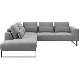 Ecksofa Musterring "JUSTB PM100, stilvoller Lounge-Komfort von Musterring", grau, B:268cm H:88cm T:232cm, 85% Polyester, 15% Viskose, Sofas, Ecksofa, Kollektion Bettina Zimmermann, optionaler Sitzvorzug & Fu&szlig;-Auswahl