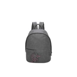 Cityrucksack Fritzi aus Preussen "Eco Fritzi07", Damen, Gr. B/H/T: 14cm, grau (anthrazit), unifarben, Rucks&auml;cke Cityrucksack, aus recyceltem und veganem Material