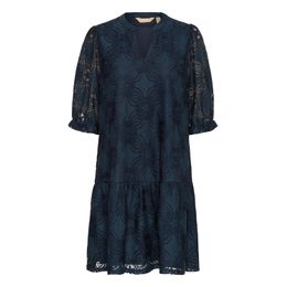 Midikleid Culture "Kleid CUhenriette", Damen, Gr. XS, N-Gr, blau (salute), Obermaterial: 70% Polyamid PA. 30% Baumwolle CO., Kleider Midikleid