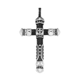 Kreuzanh&auml;nger "Kreuz mit schwarzen Spinellen, Silber 925", schwarz (silber), Giorgio Martello MILANO, Schmuckanh&auml;nger, Herren, 6cm, Silber 925 (Sterlingsilber)