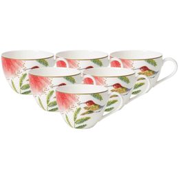 Villeroy & Boch Becher VILLEROY & BOCH "Kaffeetassen Amazonia Anmut 200 ml 6er Set bunt", bunt, Porzellan, Trinkgef&auml;&szlig;e, Becher