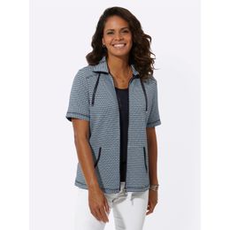 Shirtjacke Casual Looks "Shirtjacke", Damen, Gr. 36, blau (marine, wei&szlig;, gemustert), 50% Baumwolle, 50% Polyester, gemustert, mehrfarbig, Shirts Shirtjacke
