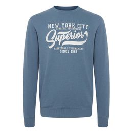 Longpullover INDICODE "Sweatshirt IDGalilero", Herren, Gr. L, blau (china blau), Obermaterial: 80% Baumwolle CO. 20% Polyester PES., Sweatshirts Longpullover
