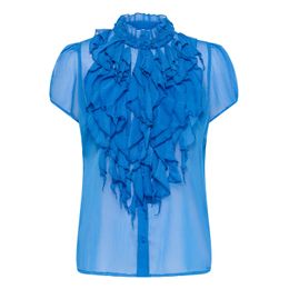 Langarmhemd Saint Tropez "Langarm - Hemd LiljaSZ", Damen, Gr. S, N-Gr, blau (campanula), Obermaterial: 100% Polyester PES., Hemden