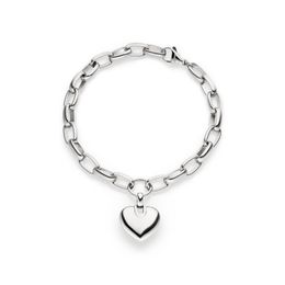 Armband s.Oliver "Chunky Heart, Herz", edelstahlfarben, Armb&auml;nder, Damen, 20cm, Edelstahl, Armband