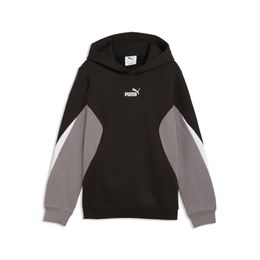 Kapuzensweatshirt Puma "ESS BLOCK HOODIE FL B", Jungen, Gr. 140, Puma schwarz, Fleece, Obermaterial: 66% Baumwolle, 34% Polyester. Kapuzenfutter: 100% Baumwolle, regular fit normal, angesetztes B&uuml;ndchen, Sweatshirts, mit Kapuze, Regular Fit