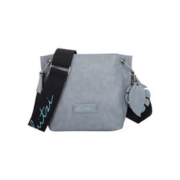 Schultertasche Fritzi aus Preussen "Eco-Fritzi03", Damen, Gr. B/H/T: 8,5cm x 22,5cm x 20,5cm, blau, unifarben, Taschen Schultertasche, aus veganen und recycelten Materialien