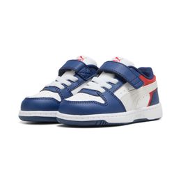 Sneaker Puma "REBOUND SLAM LO AC INF", M&auml;dchen, Gr. 23, blau jewel, feather gray, Puma wei&szlig;, Synthetik, Schuhe Sneaker