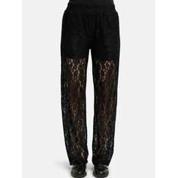 Chinohose LIBERT&Eacute; ESSENTIEL "Libert&eacute; Essentiel Trouser LACY", Damen, Gr. XL, Normalgr&ouml;&szlig;en, schwarz (schwarz lace), Obermaterial: 92% Polyester, 8% Elasthan, Hosen Chinohose