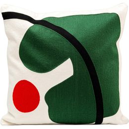 Dekokissen KARE DESIGN "Art Line, Kissenh&uuml;lle mit F&uuml;llung, 50x50 cm", gr&uuml;n, gemustert, B:50cm H:15cm L:50cm, Baumwolle, Polyester, Wolle, Dekokissen_Sitzkissen_Kissenh&uuml;llen, st&uuml;tzt Kopf und Nacken angenehm und sorgt f&uuml;r erholsamen Schlaf