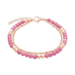 Armband s.Oliver "Colorful Beads", ros&eacute;goldfarben, ros&eacute;, Armb&auml;nder, Damen, 20cm, Edelstahl Perlen, Edelstahl, Perlen, Armband, mit Glasperle