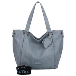 Henkeltasche Fritzi aus Preussen "Eco-Fritzi02", Damen, Gr. B/H/T: 12,5cm x 33,5cm x 54cm, blau, unifarben, Taschen, aus veganen und recycelten Materialien