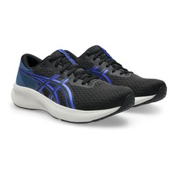 Laufschuh asics "PATRIOT 14", Herren, Gr. 42,5, schwarz, neon blau, Synthetik, Schuhe Laufschuh, atmungsaktives Mesh-Obermaterial, Energiegeladene Mittelsohle