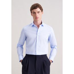 Businesshemd Seidensticker "Schwarze Rose", Herren, Gr. L (41-42), normale &Auml;rmell&auml;ngen, hellblau, 100% Baumwolle, unifarben, slim fit, 2-Knopf-Manschette, Hemden, Slim 1/1 Kentkragen Uni