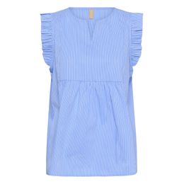 Blusentop Culture "&Auml;rmellose Bluse CUveda", Damen, Gr. M, blau (blau stripe), Obermaterial: 70% Baumwolle CO. 27% Polyamid PA. 3% Elasthan EL., Blusen Blusentop