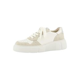 Sneaker Paul Green "Paul Green Sneaker Leder", Damen, Gr. 40,5, wei&szlig; (wei&szlig; kombi), Leder, Schuhe Sneaker