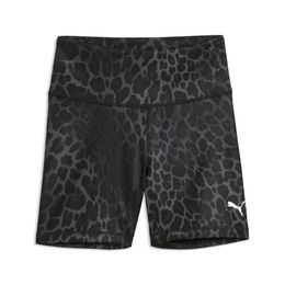 Trainingsshorts Puma "W TAD ESSENTIAL SPOTTED HAZE SHORT TIGHT - HW 5", Damen, Gr. L, N-Gr, Puma schwarz, Interlock, Obermaterial: 85% Polyester, 15% Elasthan, schmal kniefrei, Hosen, f&uuml;r Sportmode, atmungsaktiv, funktional