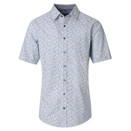 Kurzarmhemd Casamoda "Casamoda Freizeithemd Kurzarm Print", Herren, Gr. M, Normalgr&ouml;&szlig;en, blau (hellblau), 100% Baumwolle, bedruckt, comfort fit, Hemden