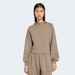 Kapuzensweatshirt adidas Sportswear "W SL HD", Damen, Gr. L, khaki six, Obermaterial: 51% Polyester, 25% Modal, 15% Baumwolle, 9% Elasthan, normal, Rundhals, angesetztes B&uuml;ndchen, Sweatshirts