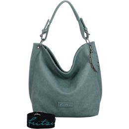 Schultertasche Fritzi aus Preussen "Eco-Fritzi01", Damen, Gr. B/H/T: 12cm x 28cm x 34cm, gr&uuml;n, unifarben, Taschen Schultertasche, aus veganen und recycelten Materialien