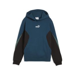 Kapuzensweatshirt Puma "ESS BLOCK HOODIE FL B", Jungen, Gr. 140, midnight petrol, Fleece, Obermaterial: 66% Baumwolle, 34% Polyester. Kapuzenfutter: 100% Baumwolle, regular fit normal, angesetztes B&uuml;ndchen, Sweatshirts, mit Kapuze, Regular Fit