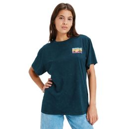 Oversize-Shirt Roxy "Sunnyoversize Optic Wash", Damen, Gr. S, grau (anthrazit), Obermaterial: 100% Baumwolle., Shirts