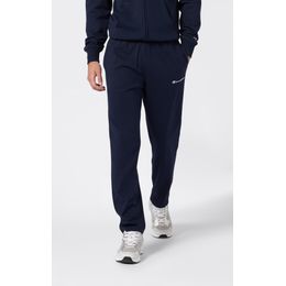 Jogginghose Champion "SPORTWEAR OPEN HEM PANTS Standard Fit Heavy Jersey", Herren, Gr. L, N-Gr, blau (nny), Jersey, Obermaterial: 100% Baumwolle, unifarben, Basic lang, Hosen Jogginghose, aus Baumwolle, sportlicher Stil