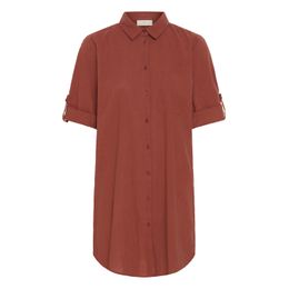 Blusenkleid Kaffe "Hemd KApauline", Damen, Gr. 34, N-Gr, braun (henna), Obermaterial: 100% Baumwolle CO., Blusen Blusenkleid