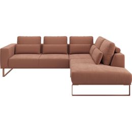 Ecksofa Musterring "JUSTB PM100, stilvoller Lounge-Komfort von Musterring", rusty, B:268cm H:88cm T:232cm, 85% Polyester, 15% Viskose, Sofas, Ecksofa, Kollektion Bettina Zimmermann, optionaler Sitzvorzug & Fu&szlig;-Auswahl