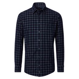 Langarmhemd Casamoda "Casamoda Freizeithemd kariert", Herren, Gr. L, Normalgr&ouml;&szlig;en, blau (dunkelblau), 100% Baumwolle, kariert, l&auml;ssig geschnitten, Hemden