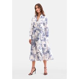 Sommerkleid Seidensticker, Damen, Gr. L (40), Normalgr&ouml;&szlig;en, blau (hellblau), 98% Baumwolle, 2% Elasthan, bedruckt, regular fit, Kleider Sommerkleid, 1/1 Kragen Druck