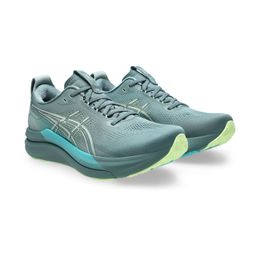 Laufschuh asics "GEL-KAYANO 33", Herren, Gr. 42,5, blau (foggy teal, illuminate gelb), Synthetik, Schuhe Laufschuh, f&uuml;r mehr Stabilit&auml;t