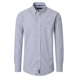 Langarmhemd Casamoda "Casamoda Freizeithemd gestreift", Herren, Gr. L, Normalgr&ouml;&szlig;en, blau, 100% Baumwolle, gestreift, l&auml;ssig geschnitten, Hemden