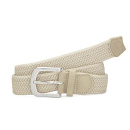 H&uuml;ftg&uuml;rtel ELBSAND "Flechtg&uuml;rtel, Anzugg&uuml;rtel, G&uuml;rtel, Hoseng&uuml;rtel, Jeansg&uuml;rtel", Damen, Gr. 100, beige (grau), Obermaterial: 80% Textilmaterial, 20% Rindsleder, unifarben, Basic, G&uuml;rtel H&uuml;ftg&uuml;rtel, aus elastischem Material mit Leder-Applikation