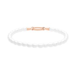 Armband Tamaris "Pearl Charms", ros&eacute;goldfarben, wei&szlig;, Armb&auml;nder, Damen, 18cm, Edelstahl Perlen, Edelstahl, Perlen, Armband, mit Glasperle