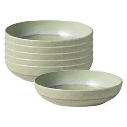 Pastateller "Pastaschalen Perlemor Alga &oslash; 22,2 cm 6er Set gr&uuml;n", gr&uuml;n, L:22,2cm, LIKE. BY VILLEROY & BOCH, Speiseteller