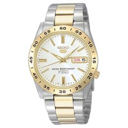 Automatikuhr Seiko "Seiko 5", gold (silberfarben, goldfarben), Armbanduhren, Damen, Automatikuhr, Armbanduhr, Mechanische Uhr, Herrenuhr, Damenuhr, Datum