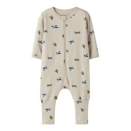 Schlafanzug name it "NBMNIGHTSUIT ZIP FF AIRPLANE NOOS", Jungen, Gr. 92, peyote, Interlock, Obermaterial: 100% Baumwolle, bedruckt, Rundhals, Homewear-Sets Schlafanzug, aus Baumwolle, bequeme Passform, mit Rei&szlig;verschluss und Kinnschutz